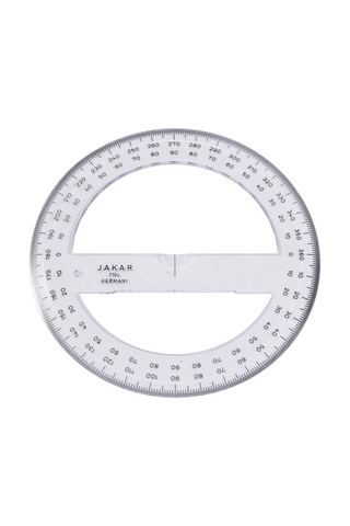 Jakar - 360° Plastic Protractor - Atlantis Art Materials