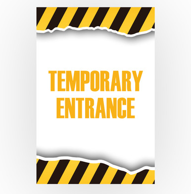 Construction Puppy Sign - Please Use This Door 12 x 18 Poster