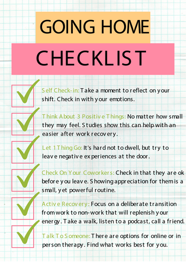 Going Home Checklist – 24 x 36