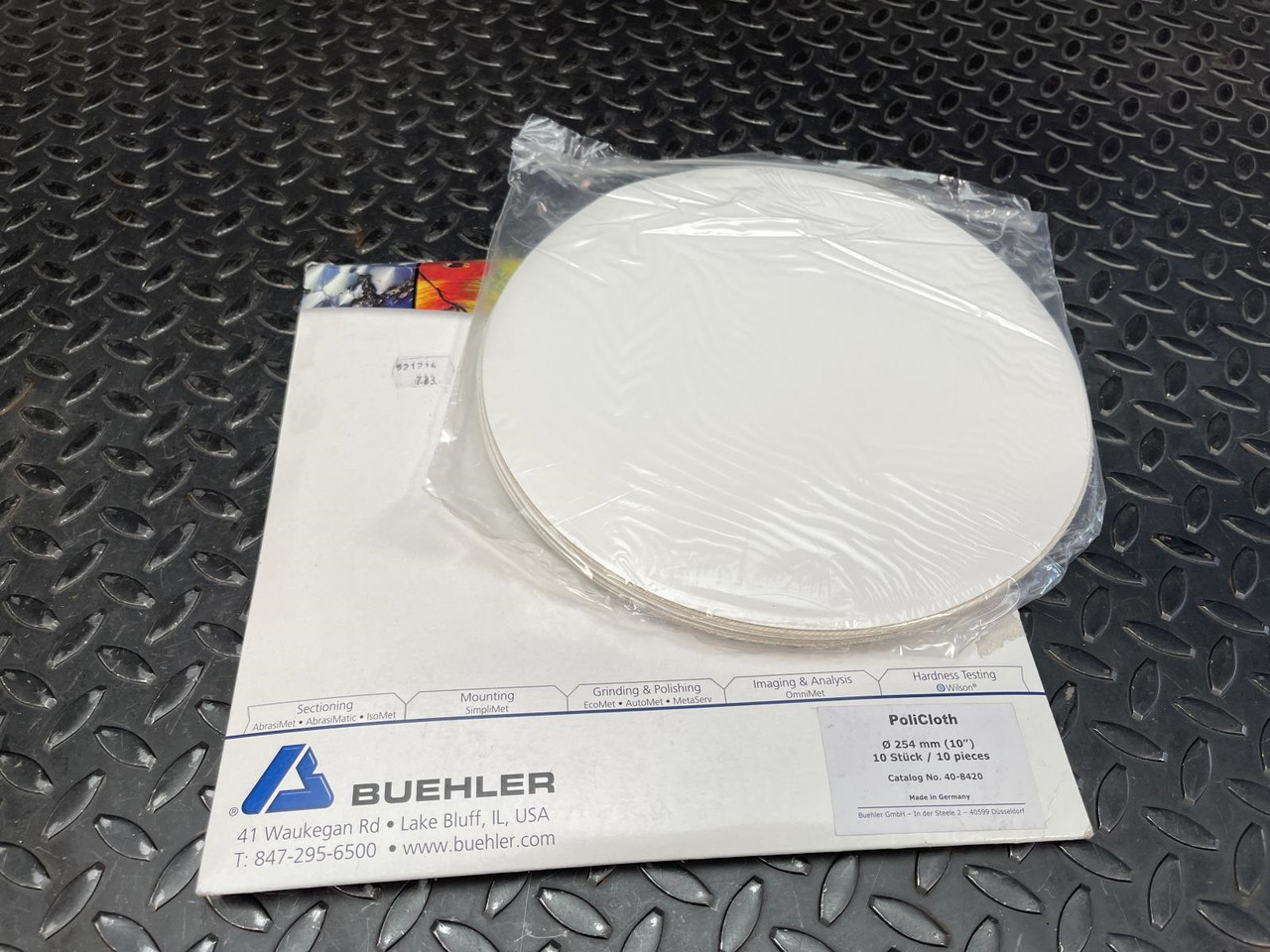 Buehler 40-8420 Policloth 10" PSA Polishing Cloth Box of 10
