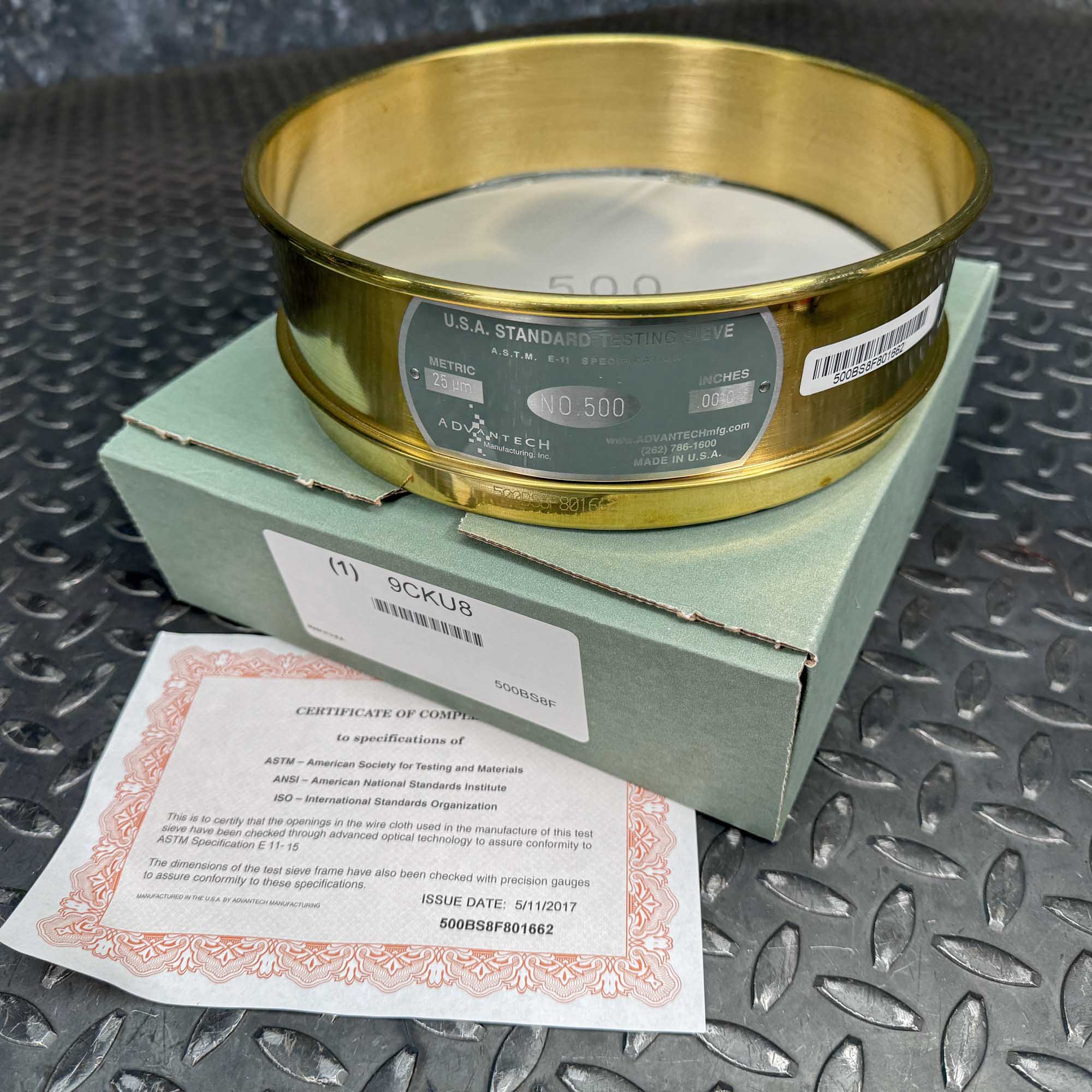 Limited Offering : 25µm U.S.A. Standard Testing Sieves #500 Mesh ...