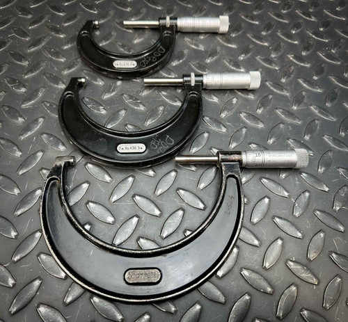 Starrett Outside Micrometer 436 Set, 1-2" 2-3" 3-4" .0001" - Obtainium ...