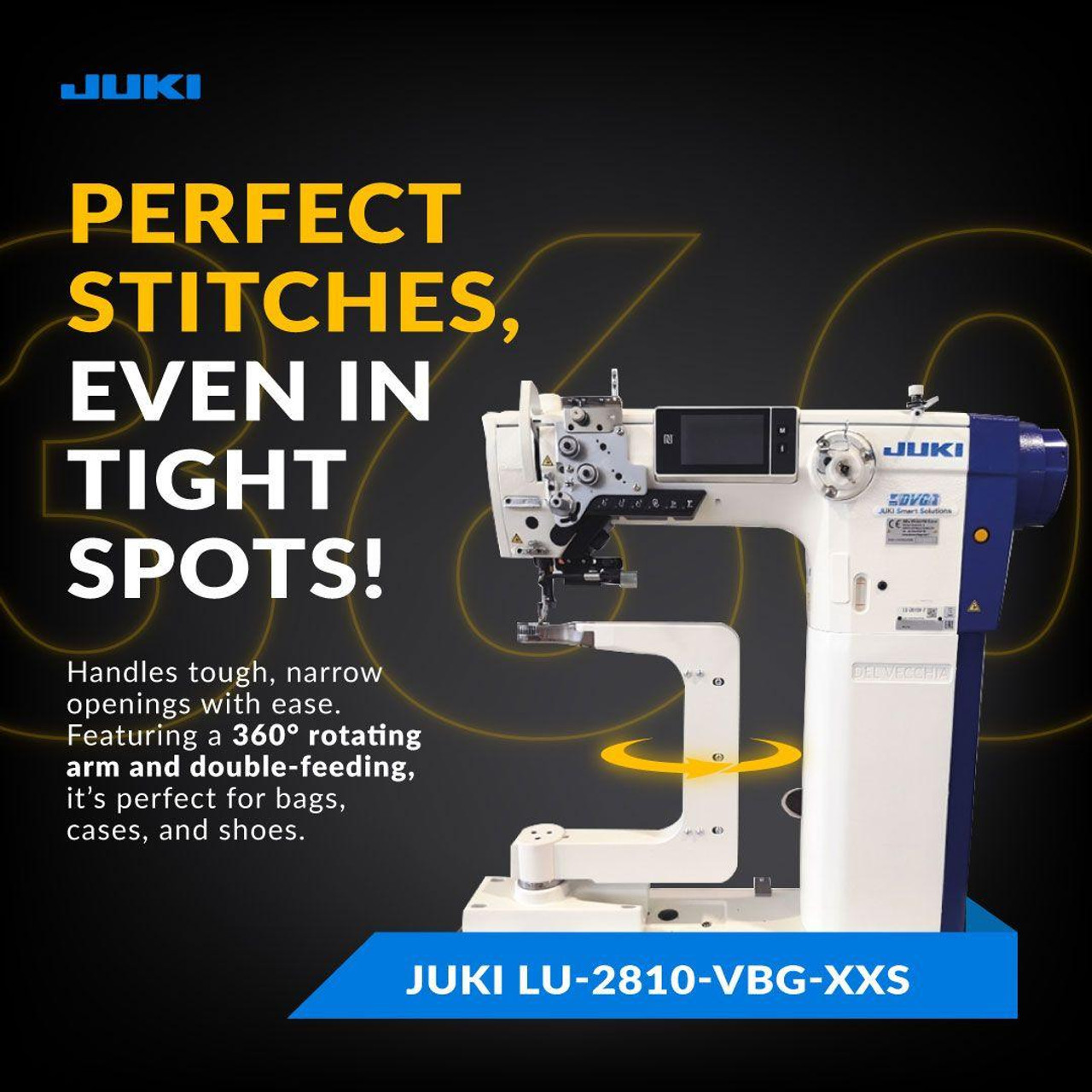 Juki LU-2810-VBG-XXS Single Needle 360 Degree Rotating Post Bed Touchscreen Industrial Sewing ...