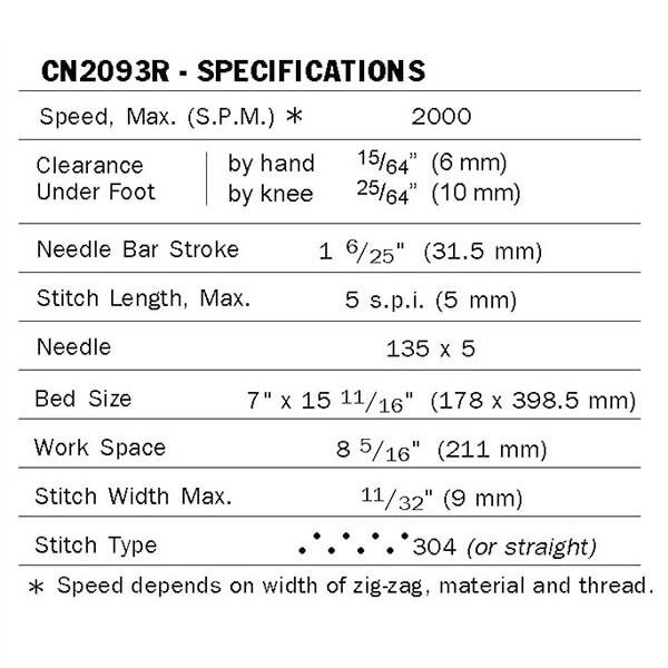 Consew CN2093R Single Needle Drop Feed Auto-Oiling Zig-Zag Sewing ...