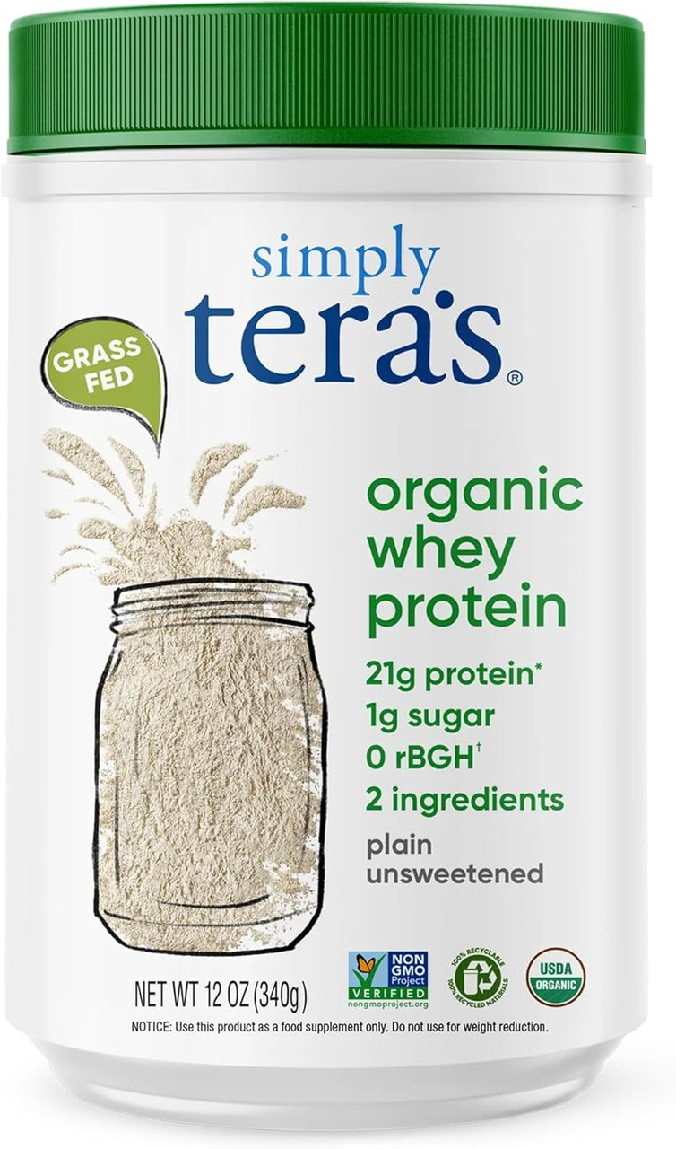 Simply Tera'S Organic Whey Protein Powder Plain Unsweetened - 12 Oz ...