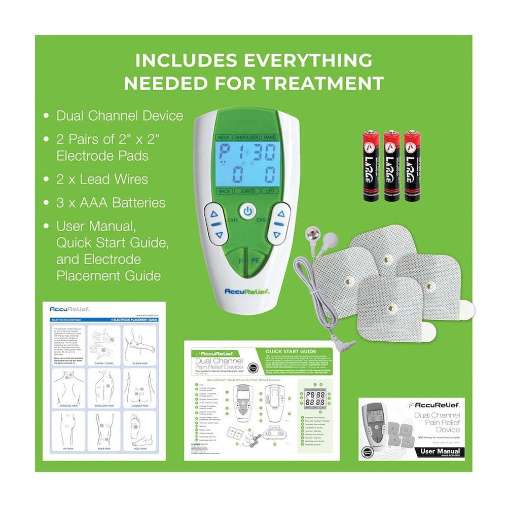 Accurelief Tens Unit Pain Relief System - Muscle Stimulator For Pain ...