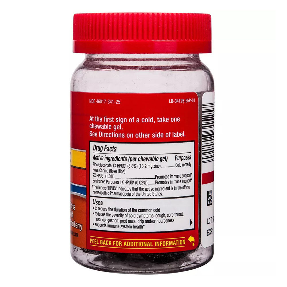 Cold-Eeze Plus Defense Natural Citrus and Elderberry Zinc Chewable Gels ...