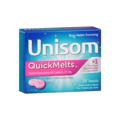 Unisom Sleepmelts Cherry Flavor 24 Each - wisermerchant