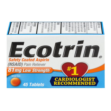 Ecotrin 81 Mg Low Strength Tablets 45 Tablets - wisermerchant