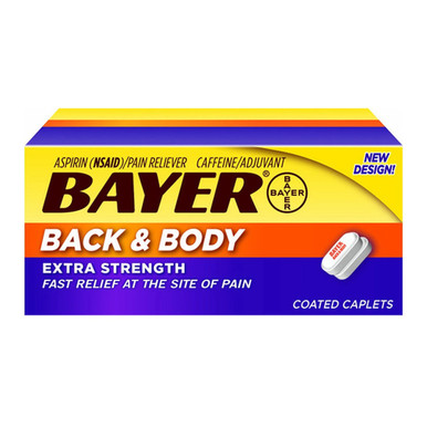 Bayer Extra Strength Back And Body Aspirin Pain Reliever Coated Caplets ...