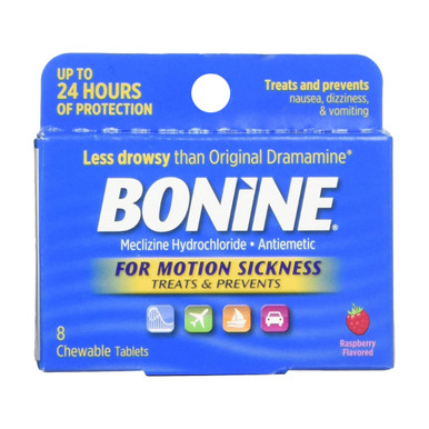Bonine Motion Sickness Chewable Tablets Raspberry, 8 Ea - wisermerchant