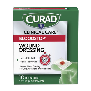 Curad Bloodstop Hemostatic Gauze for Quick Bleeding Control, 10 Ea ...