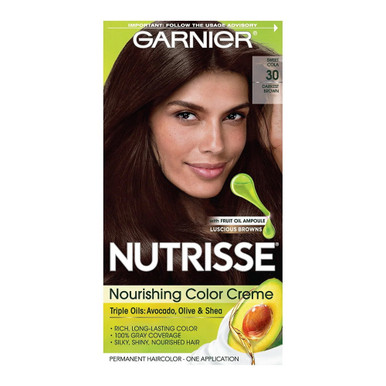 Garnier Nutrisse Permanent Darkest Brown Hair Color Creme Kit ...