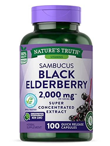 Nature'S Truth Sambucus Black Elderberry 2000Mg Super Concentrated ...