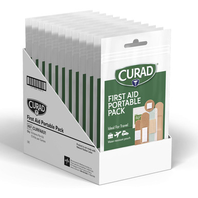 Curad First Aid Portable Pack, 12 ct