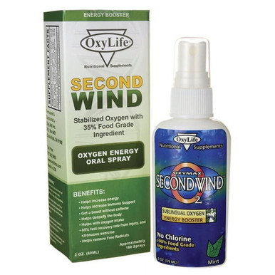 Oxylife Second Wind Oxygen Energy Oral Spray - 2 Oz - wisermerchant