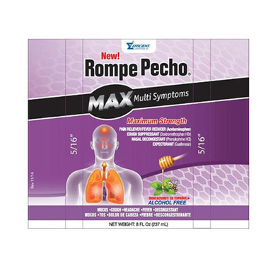 Rompe Pecho Max Multi Symptoms Cough Syrup - 8 fl oz - epharmastore.com
