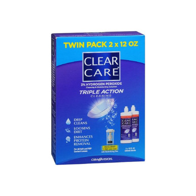 Clear Care Triple Action Cleaning 3% Hydrogen Peroxide Cleaning ...