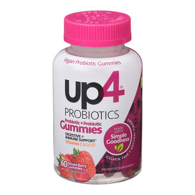 Up4 Probiotics, Probiotic Mixed Berry Gummies, 1 Each, 60 Ct ...
