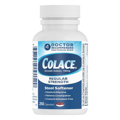 Colace Regular Strength Stool Softener 100 mg Capsules for Daily Use ...