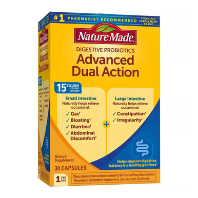 Nature Made Advanced Dual Action Digestive Probiotics Dietary ...