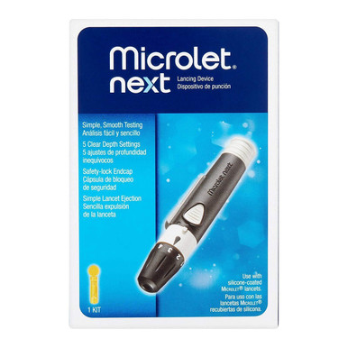 Microlet Next Adjustable Lancing Device, 5 Depth Settings - wisermerchant