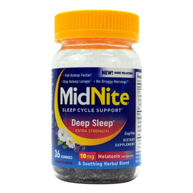 MidNite Deep Sleep Extra Strength, 10 Mg Melatonin Sleep Aid, 36 Ct ...