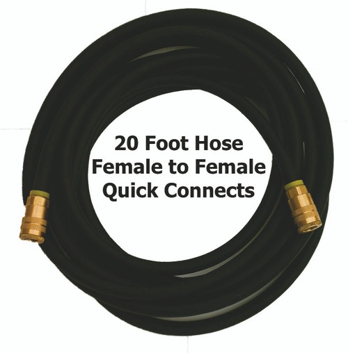 IN-H-2-20 foot hose with female to female quick connect fittings.