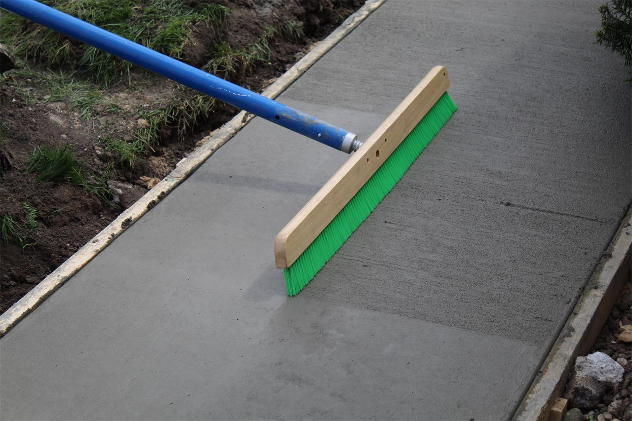 Green Nylon Wood Backed Concrete Broom