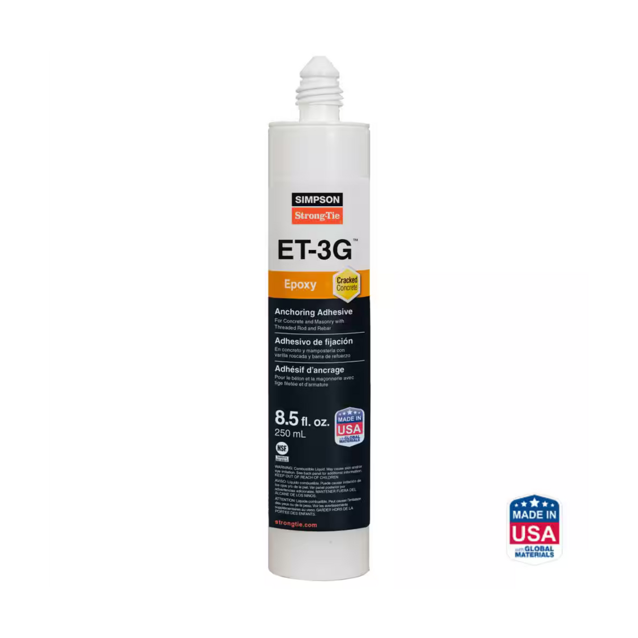 ET-3G 8.5 oz. Epoxy Adhesive Cartridge w/Nozzle - Construction ...