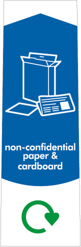 Slim Waste Bin Sticker - Non-Confidential Paper and Card