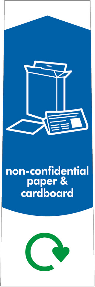 Slim Waste Bin Sticker - Non-Confidential Paper and Card