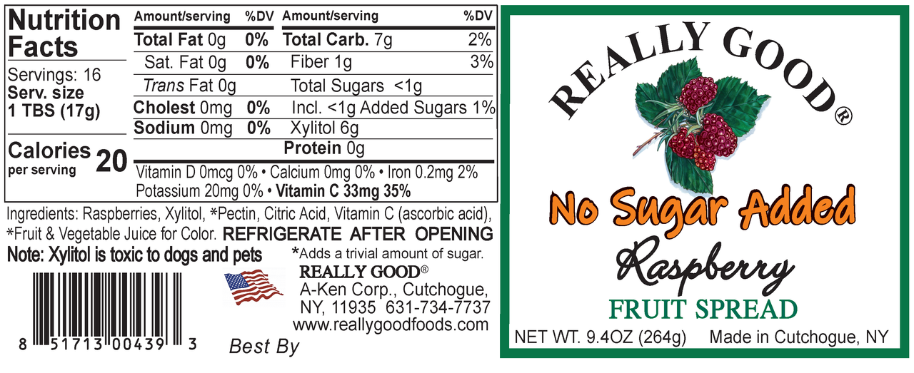 No Sugar Added - Raspberry fruit spread