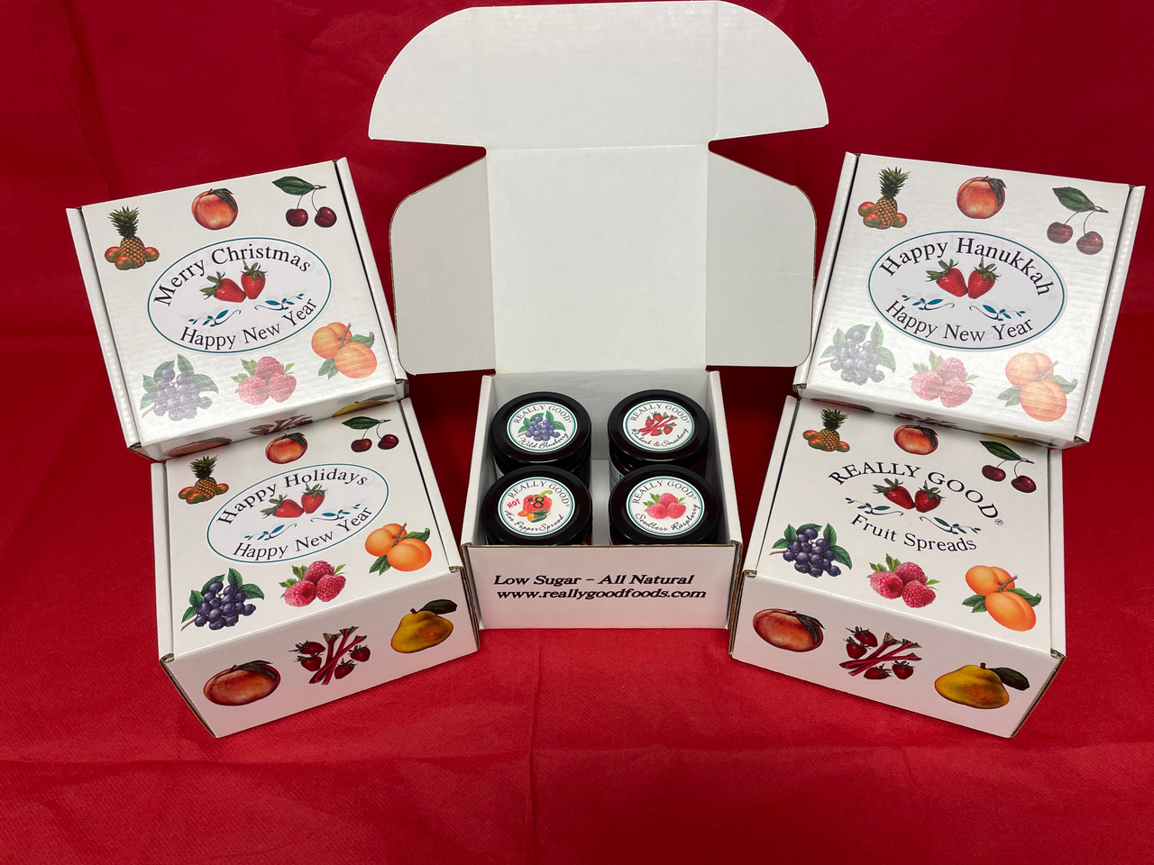 Holiday Gift Box with 4 - 4ounce jars