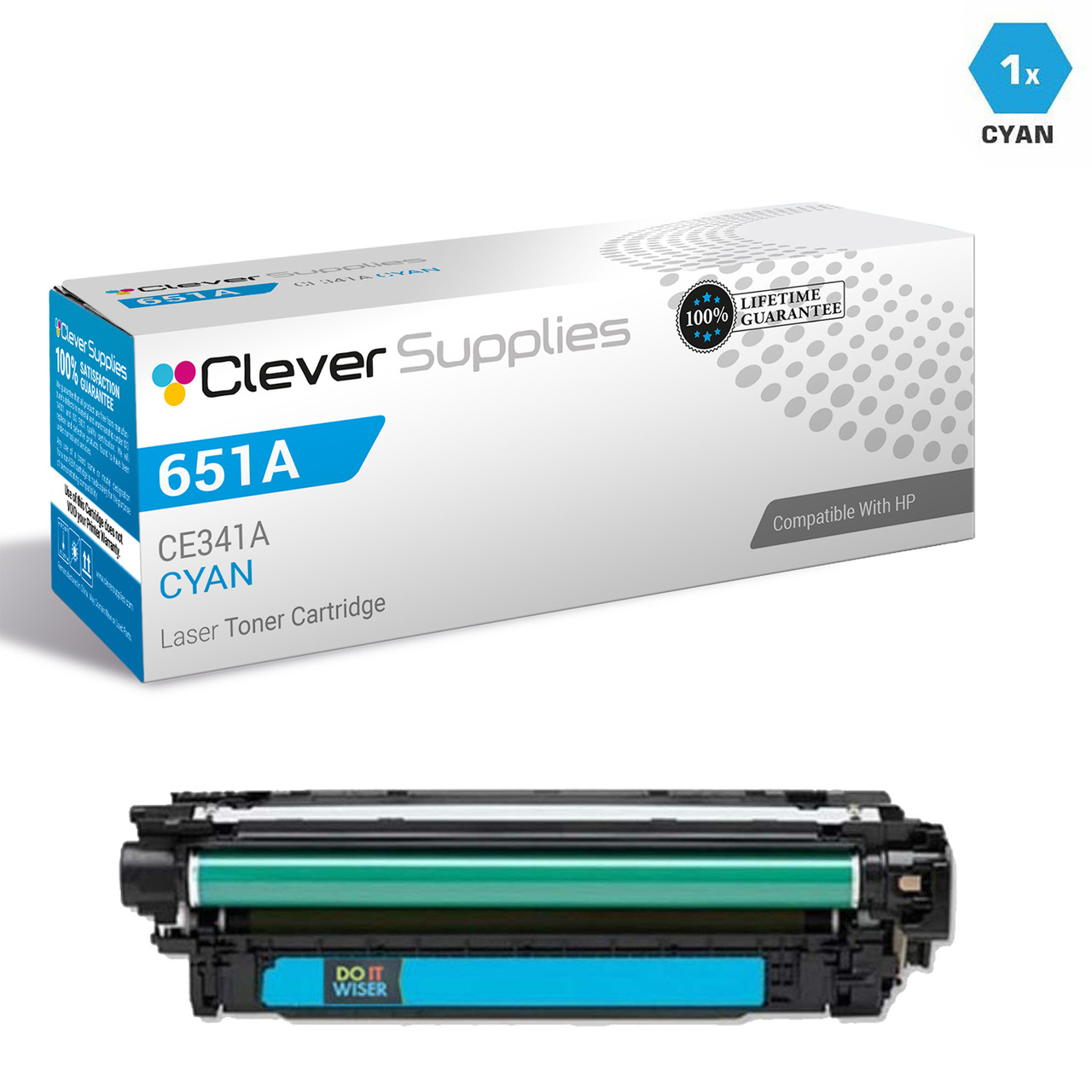 CS Compatible Replacement for HP CE341A Toner Cartridge Cyan/ HP 651A ...