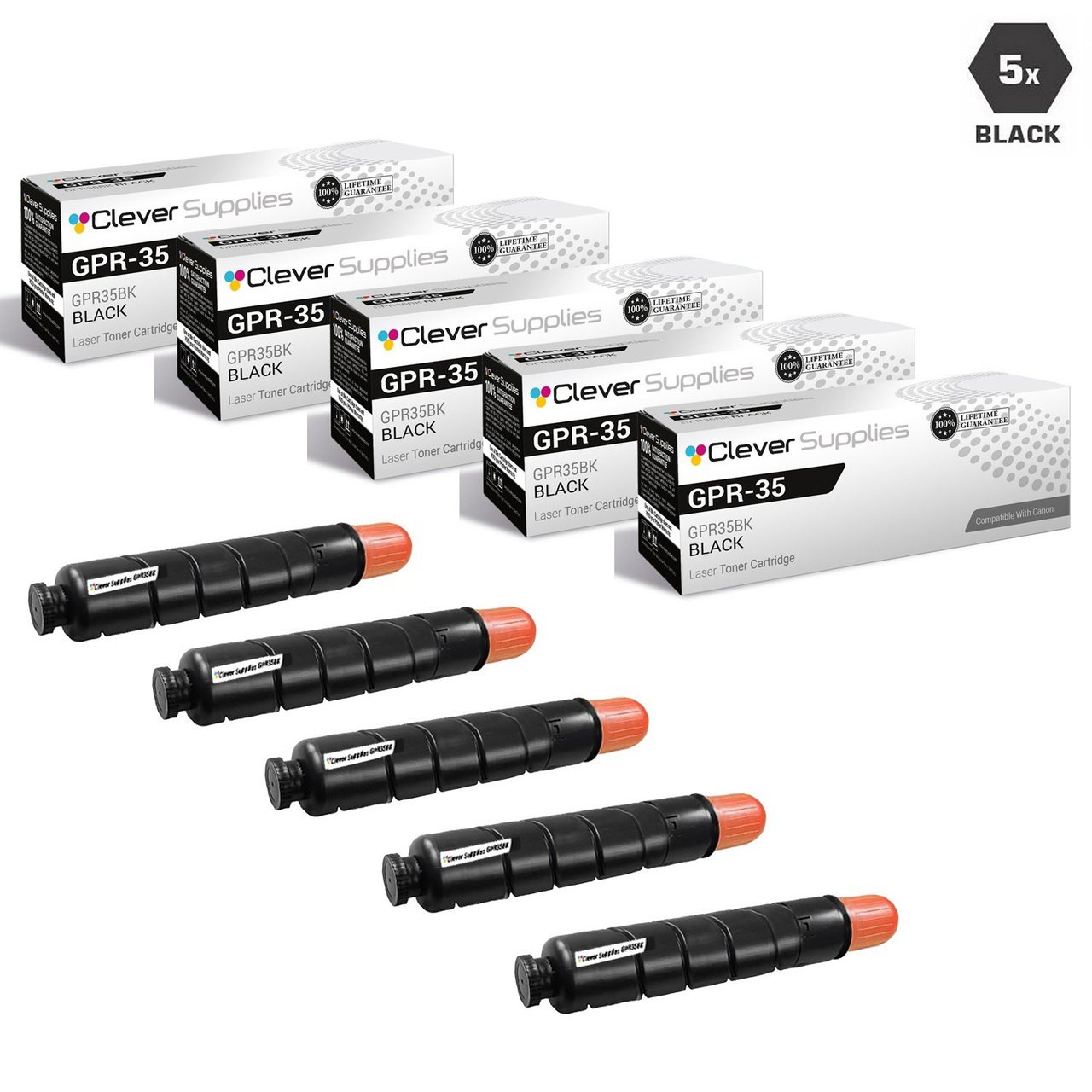 Compatible Canon GPR-35 (2785B003AA) Toner Cartridges Black 5 Pack ...