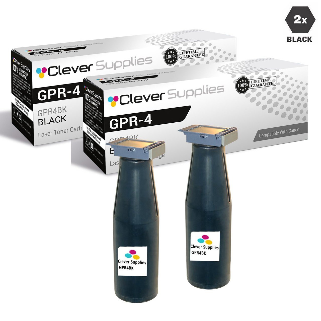 Compatible Canon GPR-4 Toner Cartridges Black 2 Pack (GPR4BK) - Clever ...