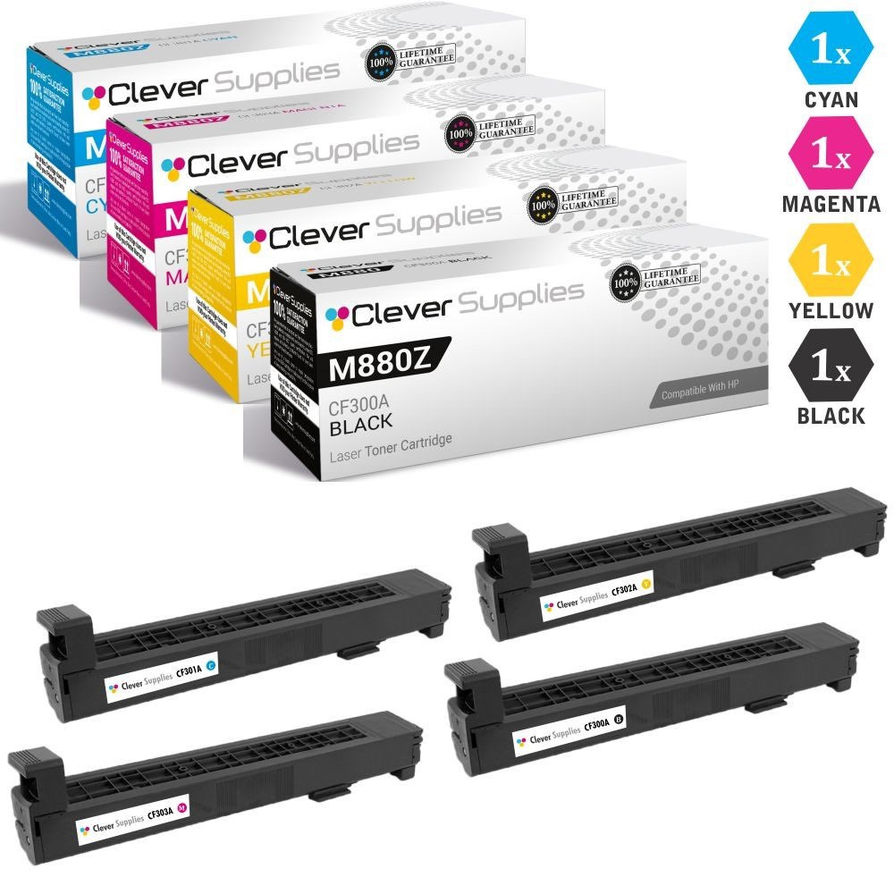 CS Compatible Replacement for HP M880z+ Toner Cartridges 4 Color Set ...