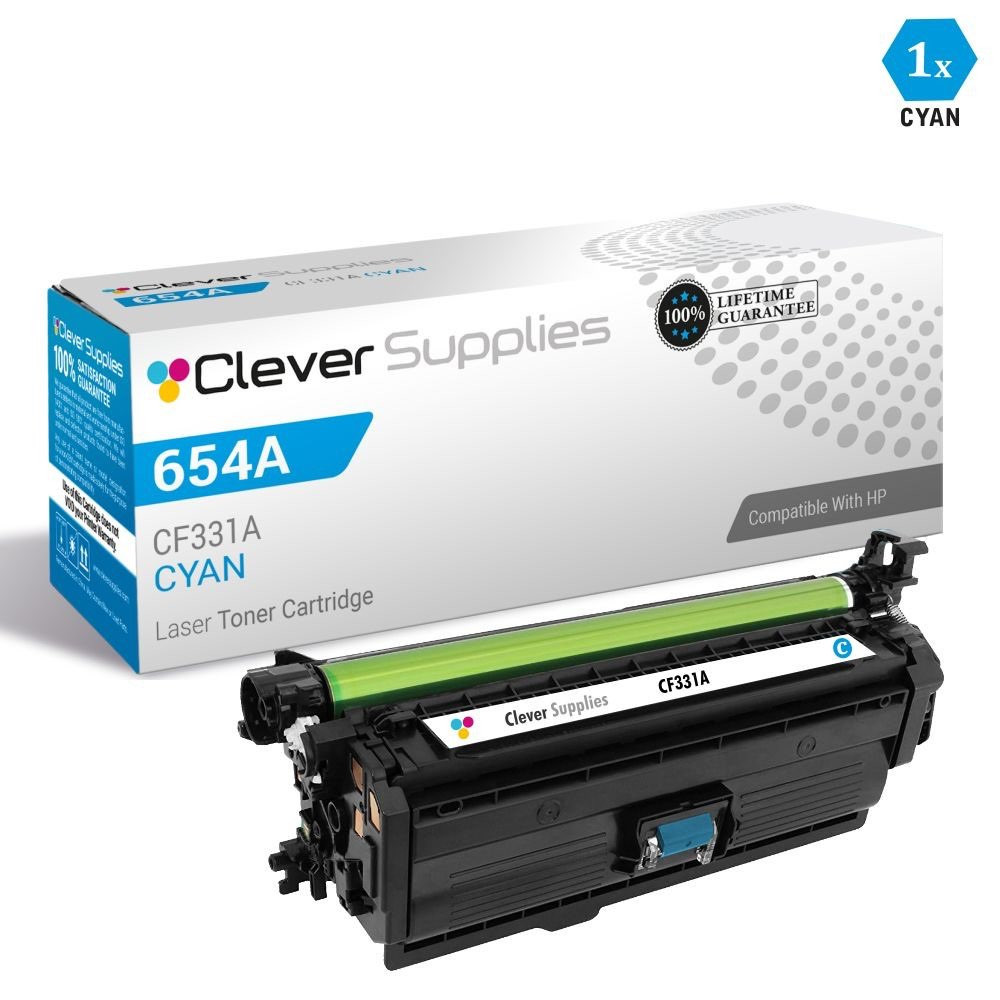 CS Compatible Replacement for HP 654A Toner Cartridges Cyan (CF331A ...