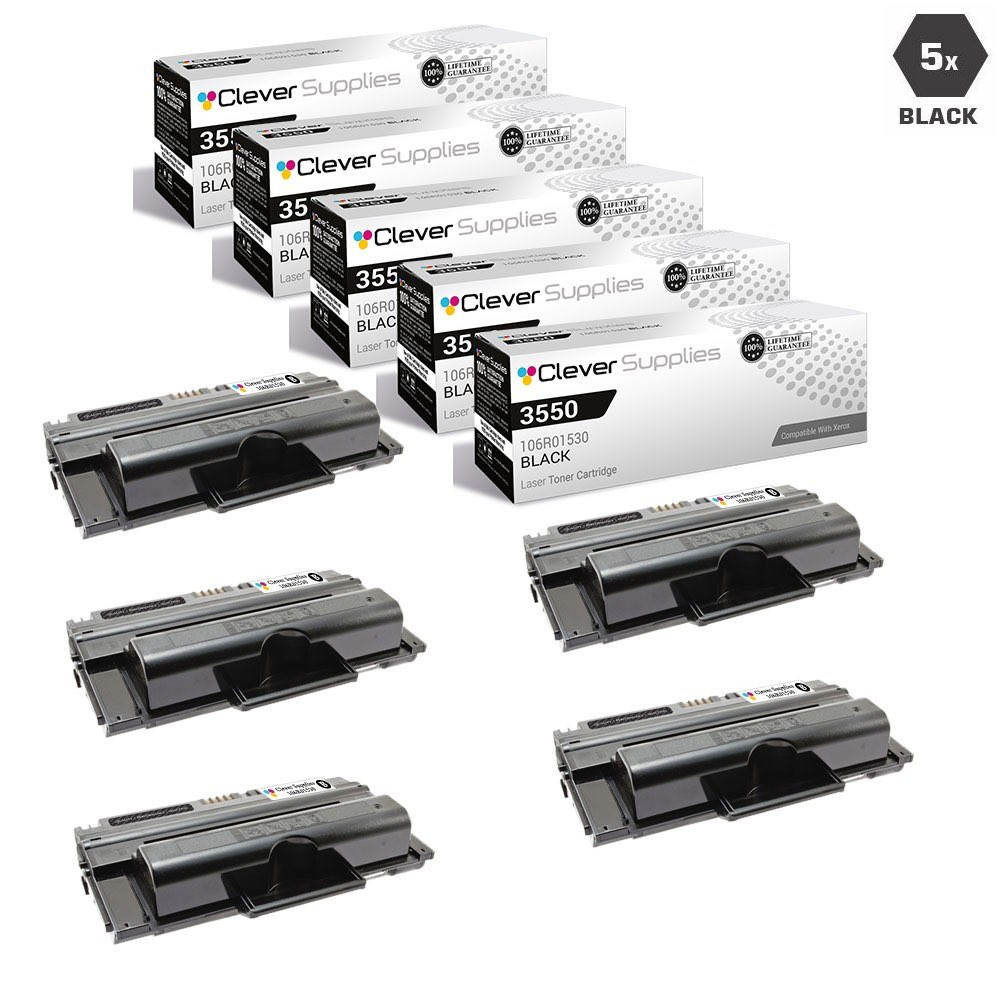Compatible Xerox 3550 Toner Cartridges Black 5 Pack (106R01530 ...