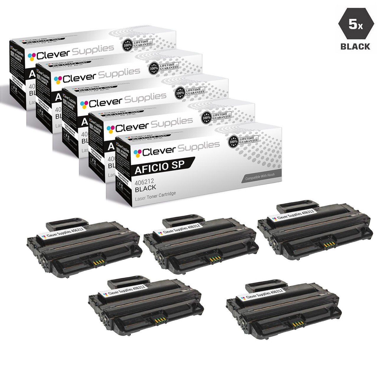 Compatible Ricoh Aficio SP 3300 Toner Cartridge 5 Black (406212 ...