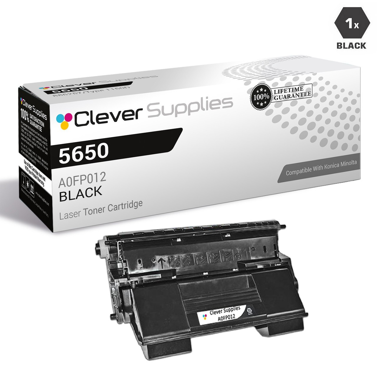 Compatible Konica-Minolta 5650 Toner Cartridge Black (A0FP012) - Clever ...