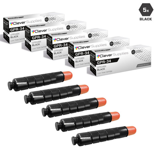 Compatible Canon GPR-34 Toner Cartridges Black 5 Pack (GPR34BK ...