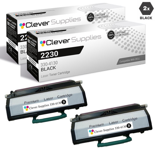 Compatible Dell 2230 Toner Cartridges Black 2 Pack (330-4130) - Clever ...