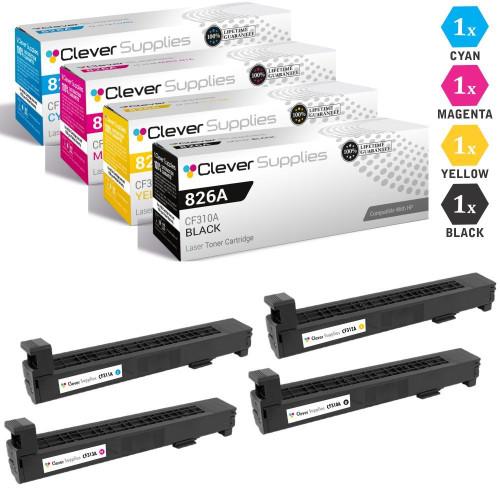 CS Compatible Replacement for HP 826A Toner Cartridges 4 Color Set ...