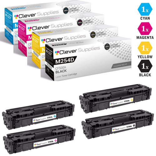 CS Compatible Replacement for HP M254dw Toner Cartridges 4 Color Set ...