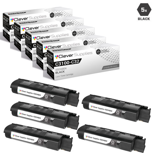 Compatible Okidata C3100 Toner Cartridge 5 Black (43034804) - Clever ...
