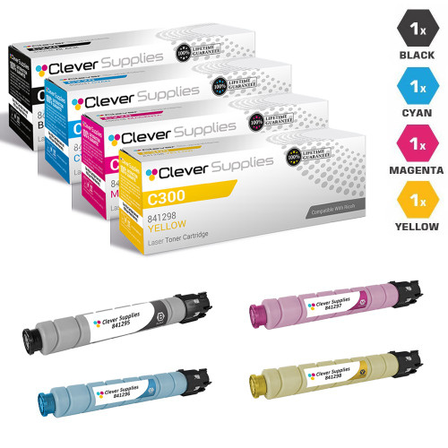 Compatible Ricoh C300 Toner Cartridge 4 Color Set (841295, 841296 ...