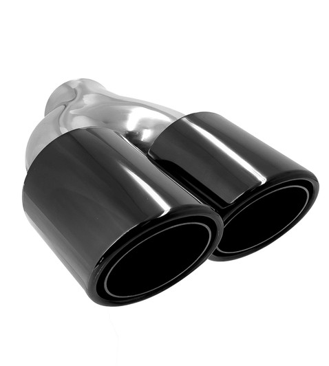 3 inch Round Slash Cut - Rolled Edge Black Chrome 304 Stainless Steel ...