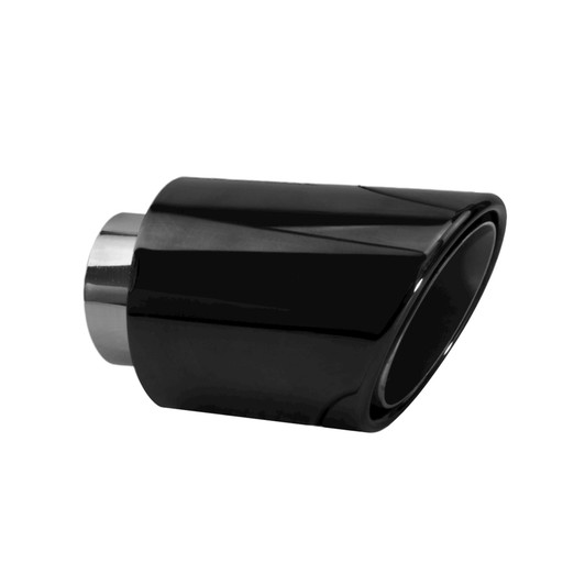 3 inch Round Slash Cut - Rolled Edge Black Chrome 304 Stainless Steel ...